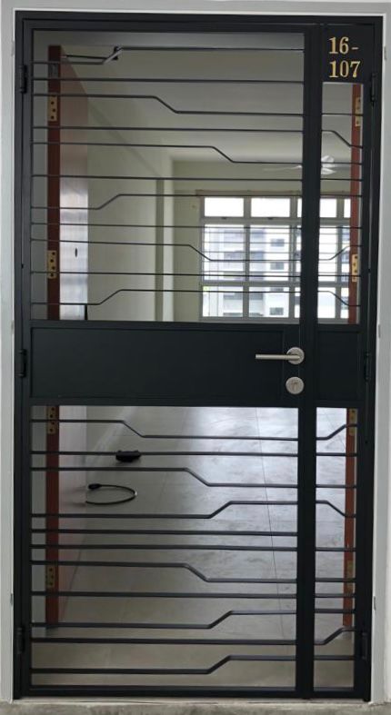 HDB Gate - SH006 Modern Circuit-Style Thin Bar - Metal and Aluminium ...