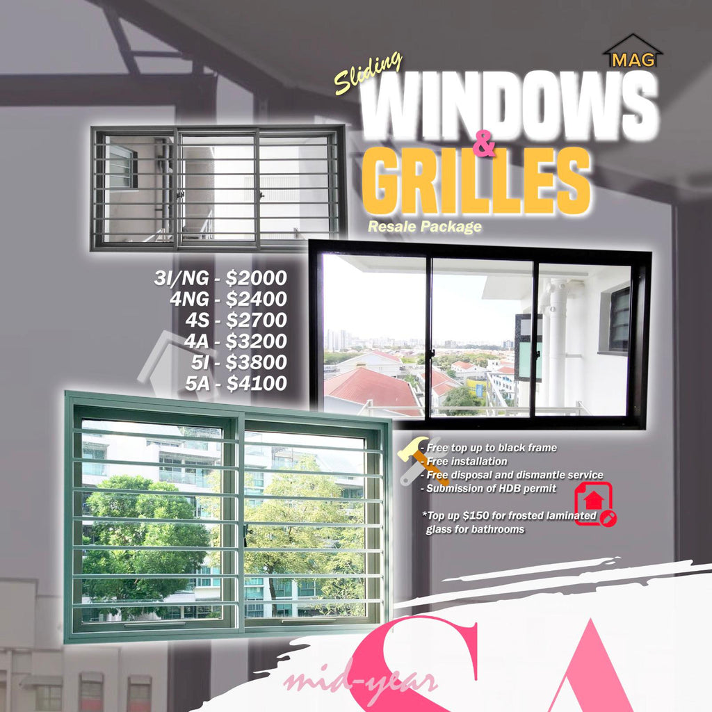 HDB Window Package - Sliding Windows + Sliding Grilles