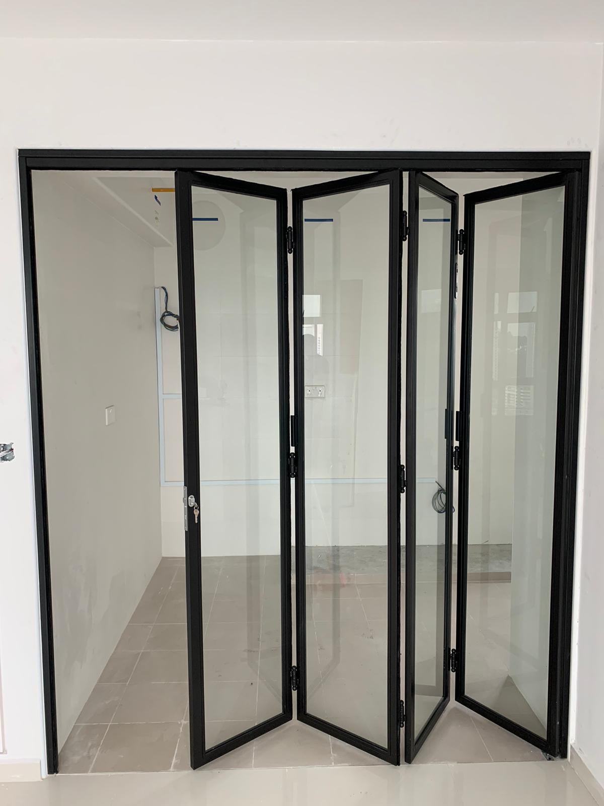 Bi-fold Glass Doors with Mild-Steel Frame - GD001 - Metal and Aluminium ...
